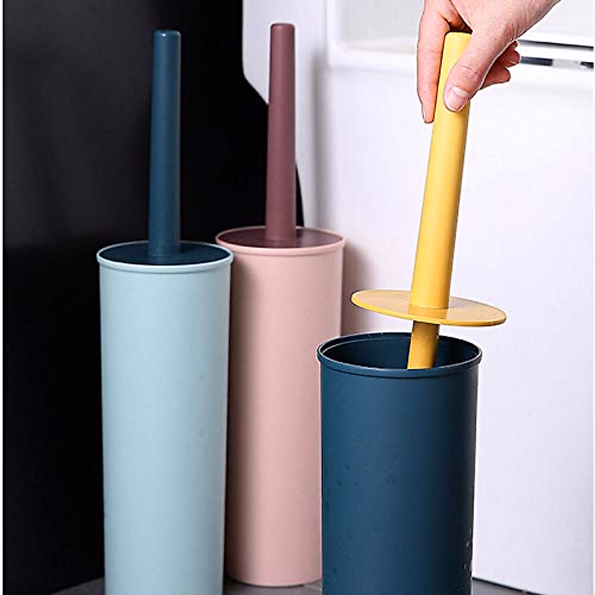 SPOUR Bathroom Toilet Bowl Brushes,Toilet Brush,Deep Cleaner Toilet Brushes,Floor Standing Toilet Brush Set,Toilet Brush for Home Hotel-Light_Blue