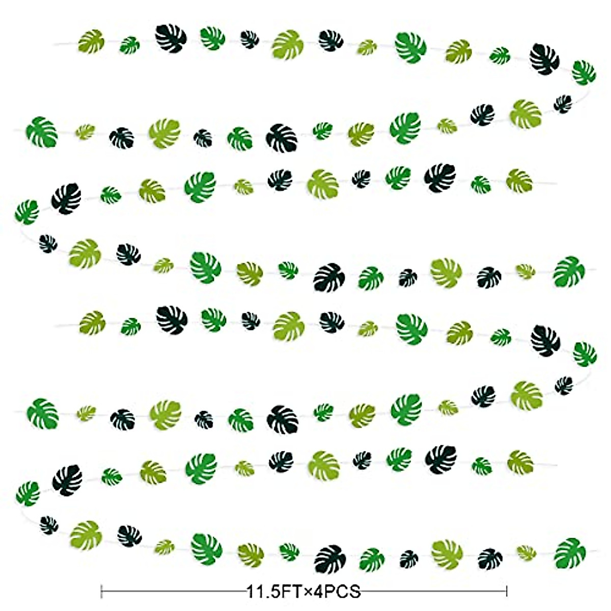 46 Ft Tropical Party Decorations Green Palm Leaves Garland Banner for Summer Hawaiian Luau Wild One Safari Beach Birthday Bachelorette Engagement Wedding Bridal Baby Shower Jungle Leaf Party Supplies