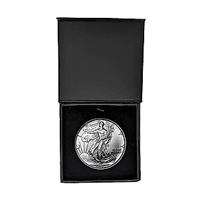 1993 - U.S. Silver Eagle in Plastic Air Tite in Magnet Close Black Gift Box - Gem Brilliant Uncirculated Dollar Uncirculated US Mint