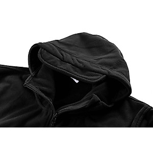 CRYSULLY Man Zipper Warm Coat Jacket Sportswear Fleece Lining Hiking Skiing Travelling Jacket Coats Black