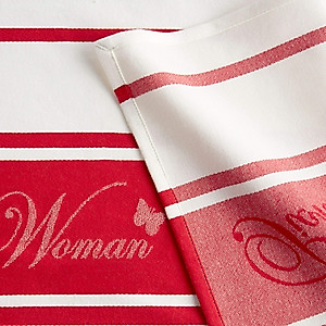 The Pioneer Woman Floral Kitchen Towels, Red and White, Set of 4