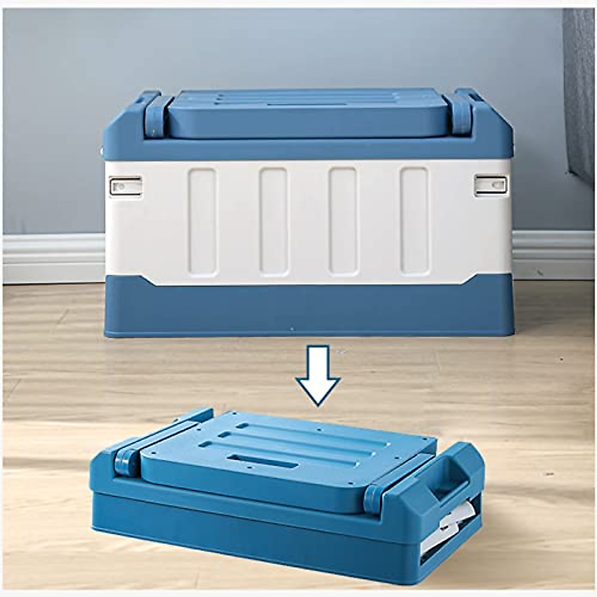 Mkyiongou 58L Storage Containers Foldable design Car Trunk Organizer, Camping Box with Seat , for Storage Toys, Snacks, Clothes, Books