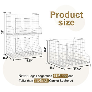 Purse Storage Organizer for Closet : Adjustable 2-Pack Dividers Handbag Organizer - Stackable Wire Handbags Storage Baskets -Open Cabinets Wallets Tote Chain Bags Clutches