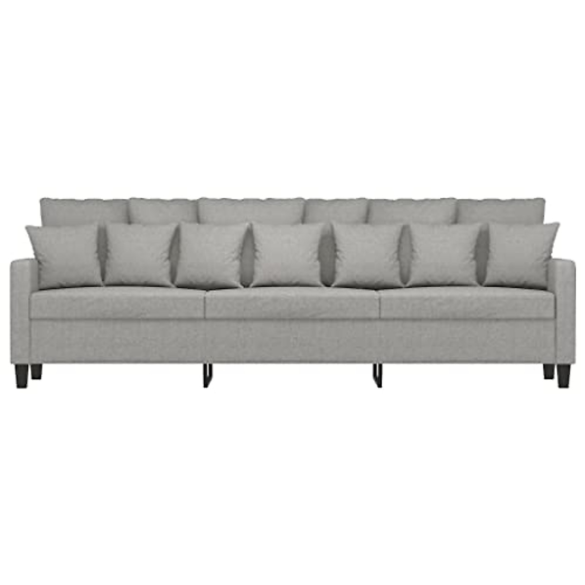 vidaXL 3-Seater Sofa: Modern Design, Durable Fabric, Breathable and Comfortable with Plywood and Metal Frame in Light Gray