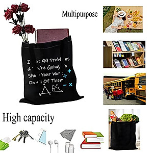JYTAPP Math Teacher Gift Canvas Teacher Bag Math Science Geeky Gift Math Teacher Tote Bag Funny Gift