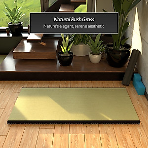 Red Lantern Standard Size Mat Tatami, 6' x 3', Black