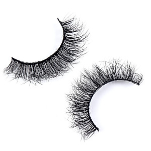Wleec Beauty Short Fluffy Lashes, Wispy Lashes Natural Look, 10mm False Eyelashes (7 Pairs, Black, FM14)