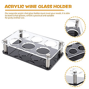 CLISPEED Acrylic Shot Glass Holder Rack Shot Glass Liquor Tray Acrylic Shot Glass Set Stand Rack Display Serving Tray for Whiskey Vodka Rum Cocktail Tequila Black