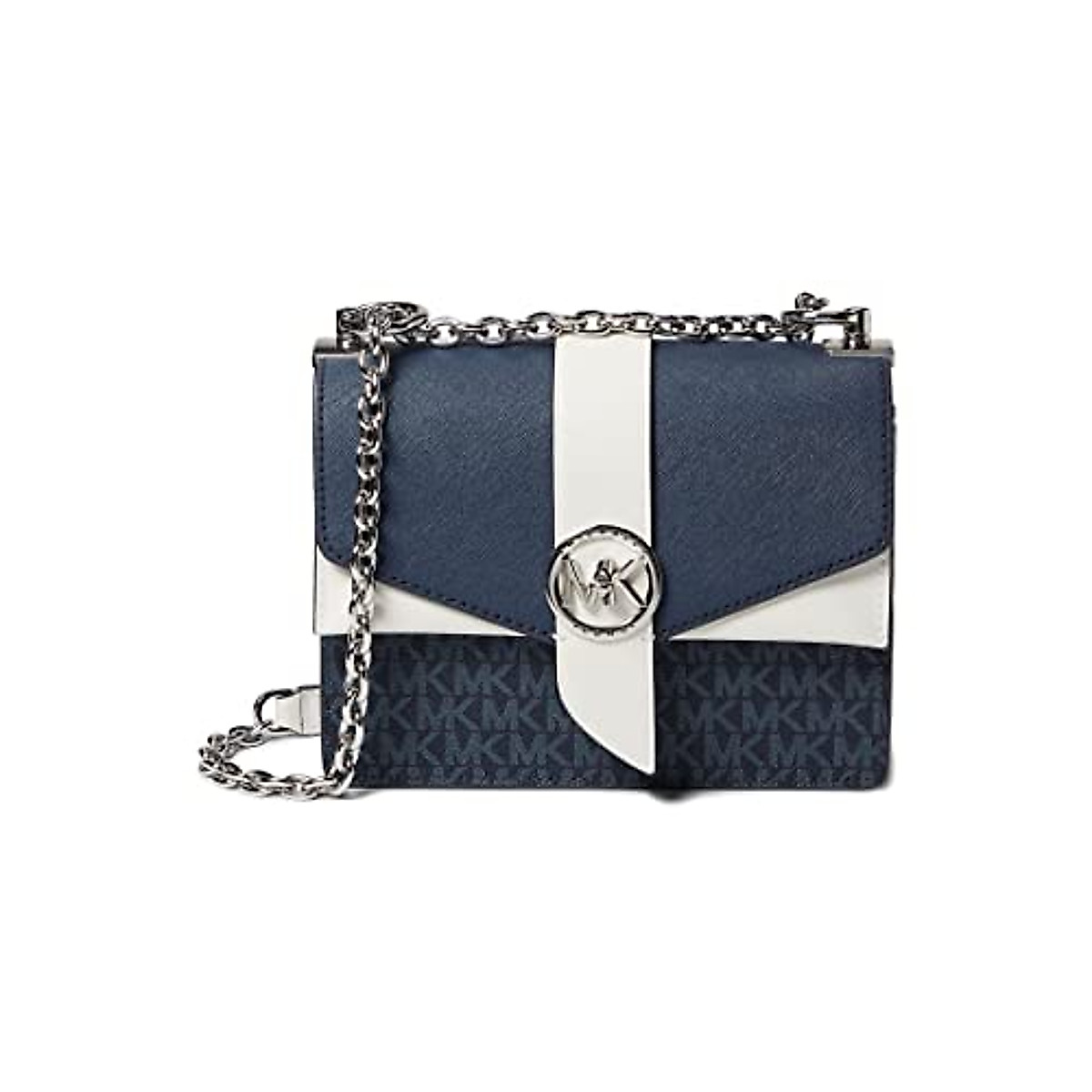 Michael Kors Greenwich Small Convertible Crossbody Admiral/Pale Blue/Optic White One Size