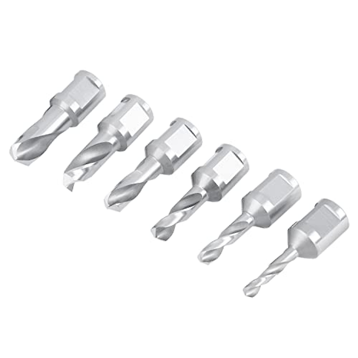 Accusize Industrial Tools 6pcs/Set H.S.S. Fully Ground Drill Set with 3/4" Weldon Shank, 1inch Cutting Depth, 0519-2501