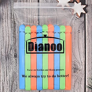 Dianoo 18 PCS Food Sealing Clips For Bags, 15.5cm Fresh Keeping Clamp Sealer Clips For Home, Plastic Sealing Clips For Snacks, Fruits, Chip, Breads, Random Color