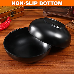 TOPBATHY Melamine Serving Bowls：2pcs Japanese Style Salad Bowls Reusable Mixing Bowls Large Ramen Bowls Deep Soup Bowl for Family Kitchen