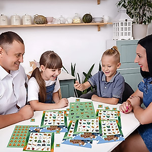 41Pcs Camping Bingo Game Cards for Kids - Camp Adventure Party Games with 24 Players - Jungle Bingo Cards Chips for Kids Family Travel Indoor Outdoor Activities School Classroom Birthday Supplies