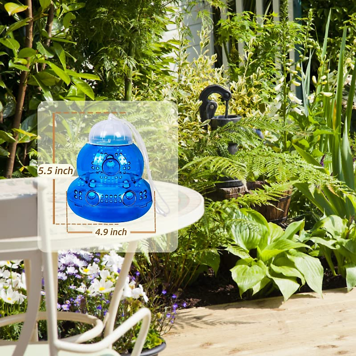 4 Pack Wasp Trap, Hornet Trap Outdoor, Bee Catcher for Outside, Yellow Jacket Killer Hanging, Fly Insect Killer, Yellow & Orange & Green & Blue