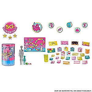 Barbie Color Reveal Set with 50+ Surprises Including 2 Dolls, 3 Pets & 36 Slumber Party-Themed Accessories; Water Reveals Dolls’ & Pets’ Looks & Creates Color Change on Certain Pieces; 28 Mystery Bags
