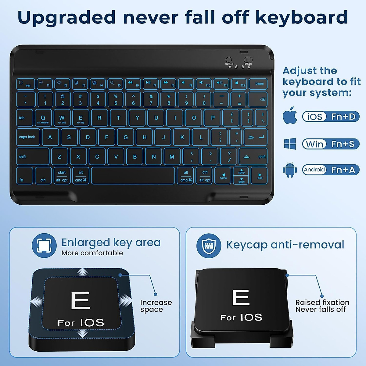 OPAKIT Leather Keyboard Case for iPad 9th/8th/7th Generation 10.2 inch, iPad Pro 10.5-inch Air 3rd Case with Pencil Holder, 7 Color Backlight BT Keyboard (2021/2020/2019/2017), Brown