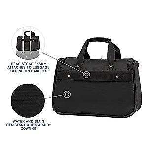 Travelpro Crew Versapack Underseat Carry-on Deluxe Travel Tote Bag, Men and Women, Jet Black, 17-Inch