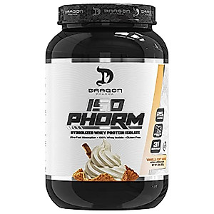 DRAGON PHARMA Hydrolized Whey Protein Isolate, Fast Absorption, Gluten Free, 100% Whey Protein, IsoPhorm, Maximize Recovery, Great Tasting, 25 Grams Per Serving (31 Servings, Vanilla Soft Serve)