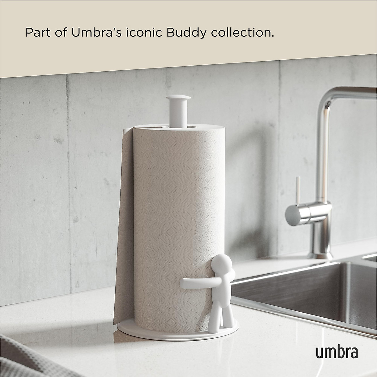 Umbra Buddy Paper Towel Holder, White