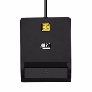 Adesso SCR-100 Smart ID Credit Card Reader,Black