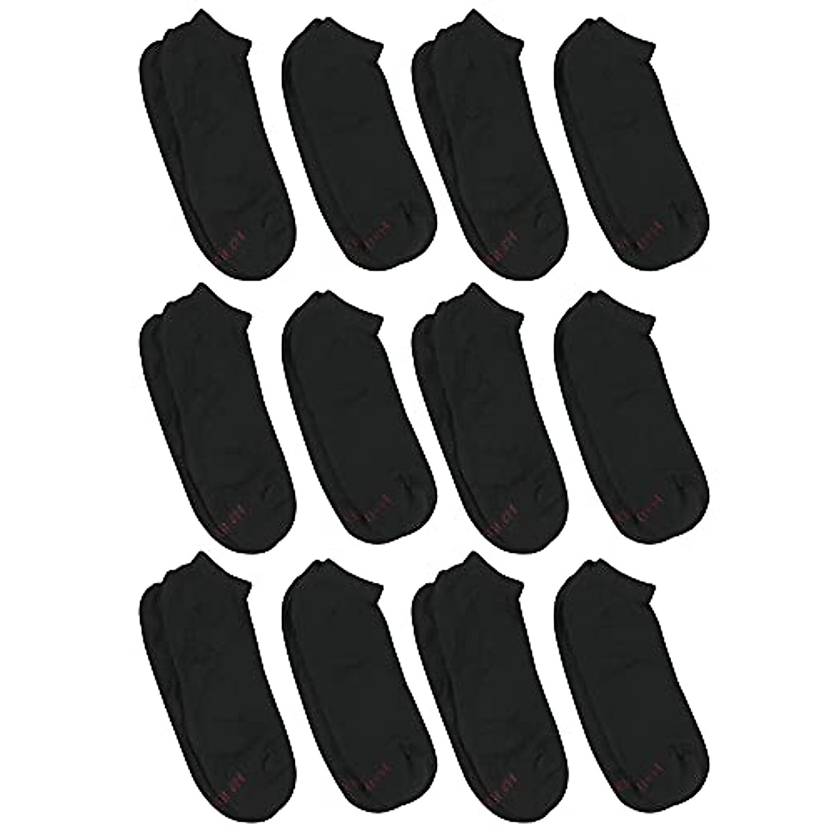 Hanes Men's Double No Show Socks 12-Pair Pack, Available in Big & Tall