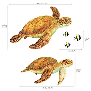 DECOWALL WL2-2011 Sea Turtles Wall Stickers Wall Decals Peel and Stick Removable Wall Stickers for Kids Nursery Bedroom Living Room décor