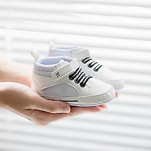 CENCIRILY Baby Boys Girls High Top Sneakers Soft Soles Anti Skid Infant Ankle Shoes Toddler Prewalker First Walking Crib Shoes
