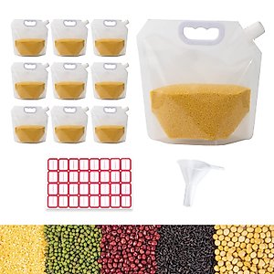 Cereal Rice Storage Bag, Thickened 10PCS - Airtight Food Storage Containers with Lids Moisture Resistant Home Essentials. Kitchen Organization for Grain, Flour, Barley, Beer, Juice