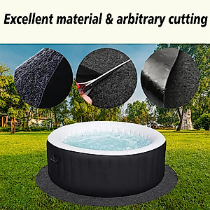 79 inch Dia Round Hot Tub Mat,Above-Ground Pool Protector Mat,Anti-Slip Water-Absorbent Hot Tub Mat,Large Inflatable Hot Tubs Floor Pad,Washable Reusable for Hot Tubs Mat.