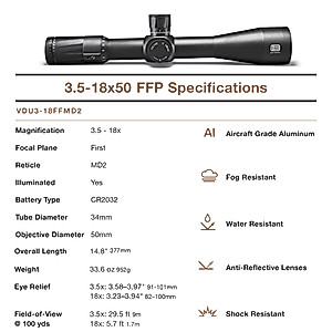 EOTECH Vudu 3.5-18x50mm Precision Rifle Scope