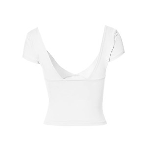 Women’s Crop Tops Cami Deep V Neck Sexy Y2K Shirt Short Sleeve Backless Basic Summer Casual Tee Shirts Cami Crop Tops (as1, Alpha, s, Regular, Regular, White)