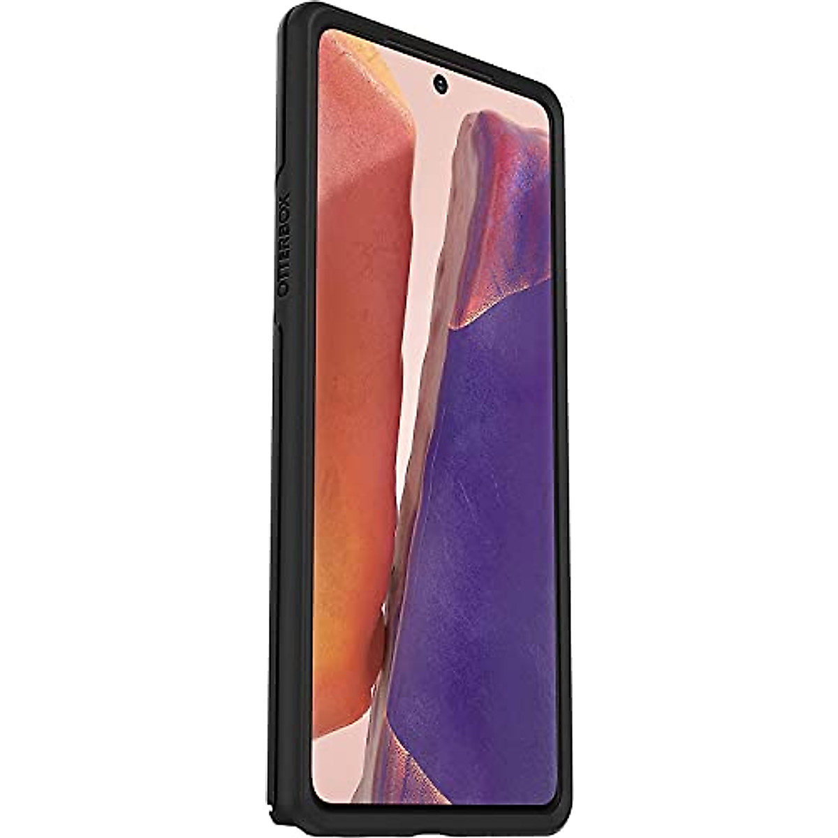 OtterBox Galaxy Note20 5G Symmetry Series Case - BLACK, ultra-sleek, wireless charging compatible, raised edges protect camera & screen