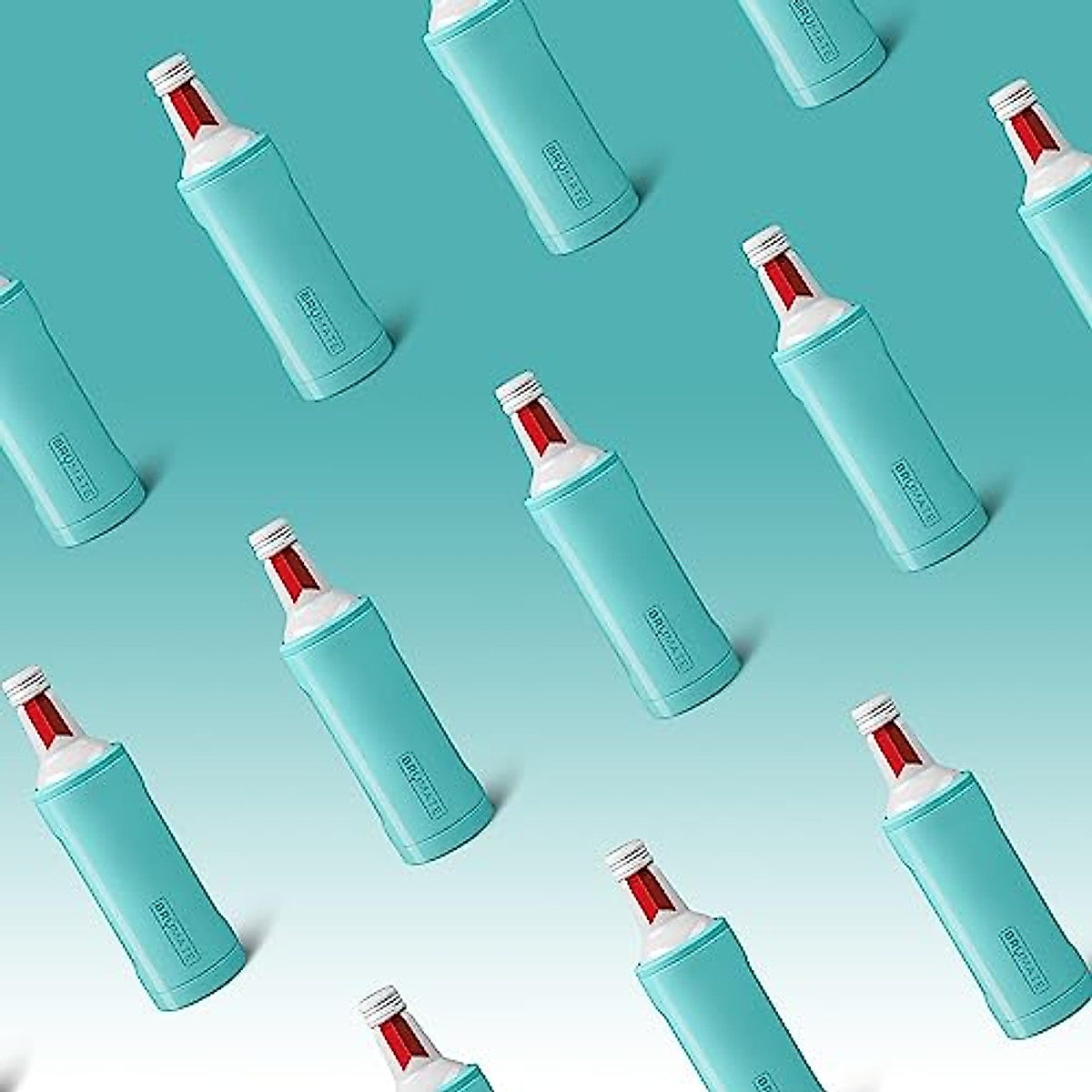 BrüMate Hopsulator Twist Can Cooler Insulated for 16oz slim aluminum bottles | Can Coozie Insulated Stainless Steel Drink Holder for Reclosable Slim Aluminum Beer Bottles (Aqua)