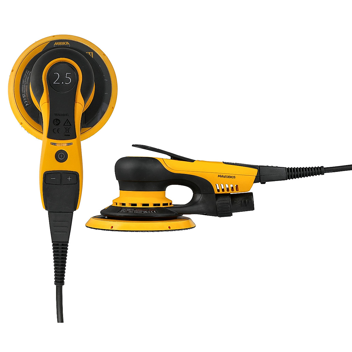 Mirka MID62520CAUS Direct Electric Random Orbital Sander, 6-Inch, Yellow, Black