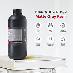 Phrozen 3D Printer ABS-Like Matte Gray Resin,405nm DLP LCD UV-Curing Photopolymer Resin for General Modeling and Prototyping, High Precision Printing, Low Odor, Non-Brittle (1kg)