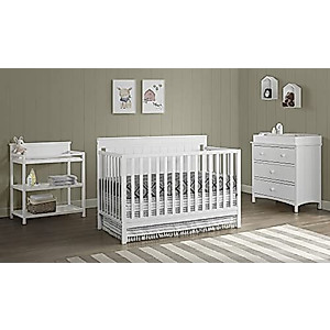 Oxford Baby Lazio 4-in-1 Convertible Crib, Snow White, GreenGuard Gold Certified