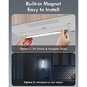 BLS LED Closet Lights, 52LED Motion Sensor Light Indoor, Under Cabinet Lights Rechargeable USB-C Under Cabinet Lighting, 1800mah Battery Operated Lights Wireless Magnetic Light for Kitchen Night Stair