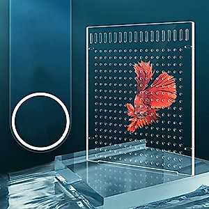 Gigicloud Fish Tanks Transparent Acrylic Divider with Suction Cup Fish Tank Aquarium Accessories DIY Designed Clear Easy to Bent Cut and Assemble for Fighting Sick Fish, 7 X 6.3 Inch