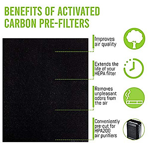 Durabasics 8 Pack Replacement Prefilter for Honeywell HPA200 | Carbon Pre Filter Replacements for Honeywell Prefilter A, Honeywell Air Filter A, HRF AP1, HRF-A200, and HPA200 Honeywell Filters