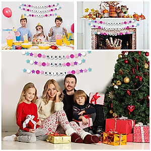 Customizable Friendship Bracelet Birthday Banner with 4 Black Letter Stickers - Pink & Purple Sparkle, Mermaid or Musical Birthday Bash Banner for Girls in My Birthday Era Singer Celebration