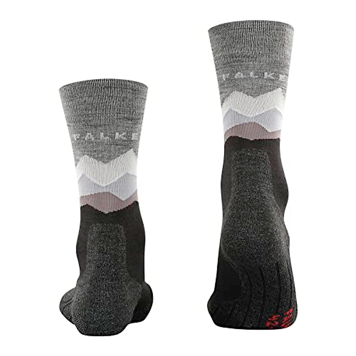 FALKE Men's TK2 Explore Crest Hiking Socks, Merino Wool, Mid Calf, Medium Padding, Max Comfort, Athletic Sock, Black (Black 3003), 12.5-13.5, 1 Pair