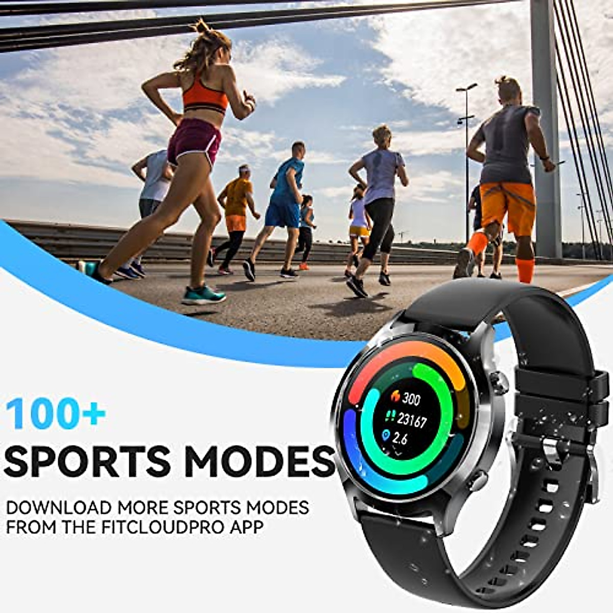 Smart Watch for Men Bluetooth Calling 1.39" HD Big Screen Sports Smartwatch Compatible with iPhone Android Phones 100+ Sports Modes Fitness Tracker Watch with Heart Rate Sleep Monitor Pedometer