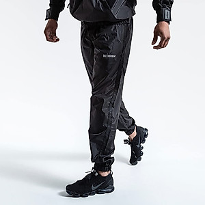 BOXRAW Hagler Professional Sauna Suit 1.0 Top & Bottoms Non Rip Sweat Suit Boxing MMA Training Gym (Black - M)