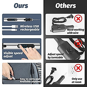 Defabee Engraving Pen with 34Bits, Portable Engraving Pen Electric Cordless Rotary Tools, Professional Engraver Tool for Metal to Wooden, Glass, Jewlry
