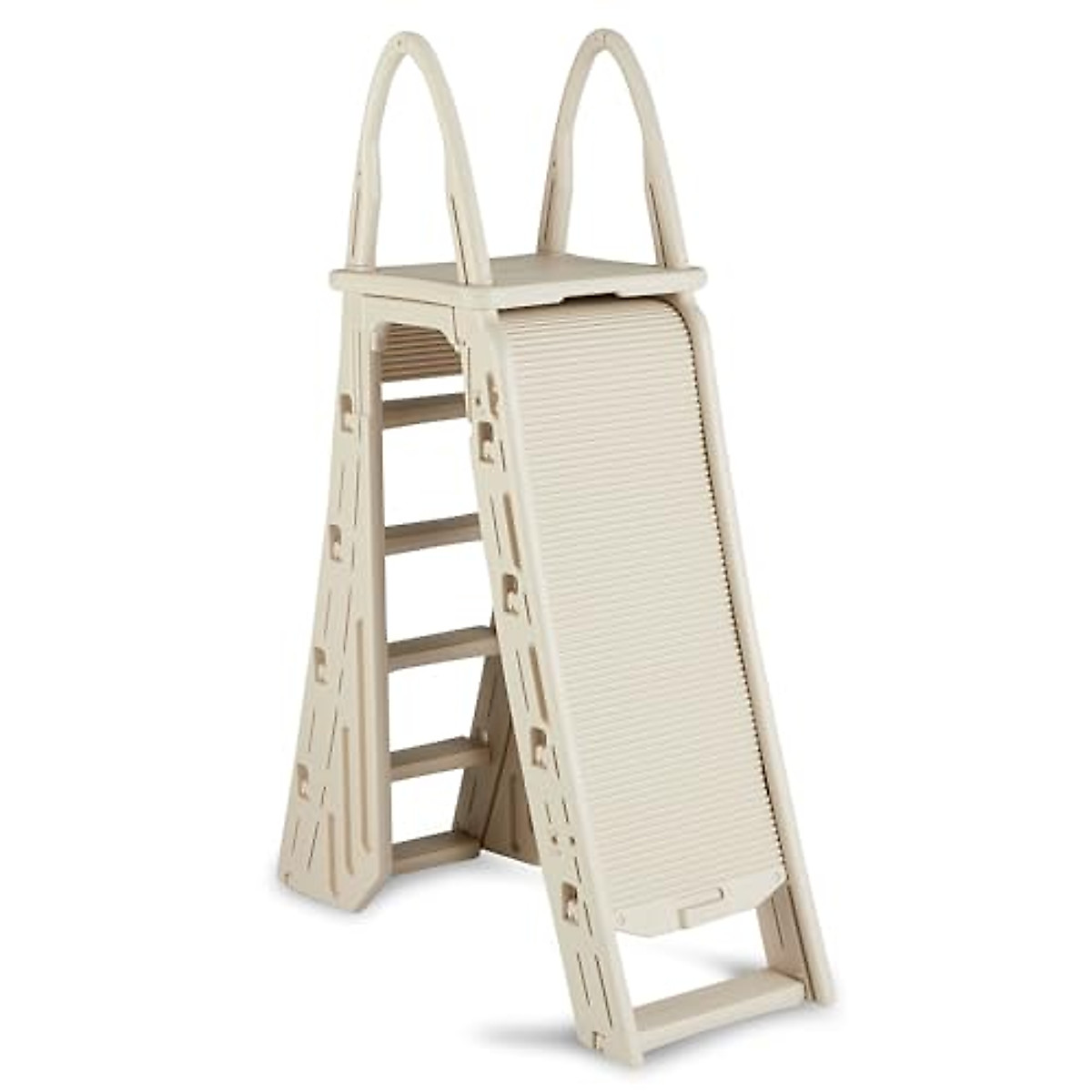 Confer Plastics A-Frame 7200 Above Ground Adjustable Pool Roll-Guard Safety Ladder