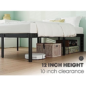 RLDVAY Twin-Bed-Frame, 12 Inch Metal-Bed-Frame-Twin, Heavy Duty Platform Bed Frame Twin Size, No Box Spring Needed, Easy Assembly, Noise-Free, Black