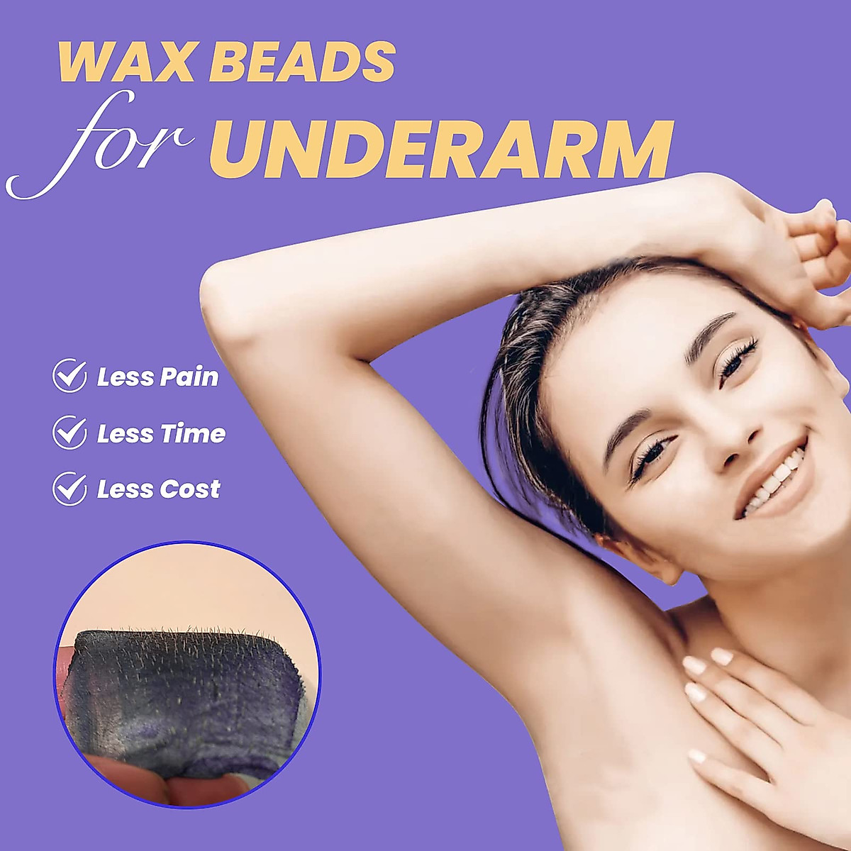 17.5 Oz Charmonic Hard Body Hair Removal Wax Beads, European Lavender Depilatory Wax for Women and Men (500g/1.1 lb)