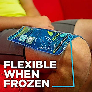BraceAbility Reusable Heat/Ice Pack for Injuries | Kid Friendly, Flexible Hot and Cold Therapy Gel Compress, Large Microwavable Hip Wrap, Back or Knee Pain Aid, Medical Surgery Icing Bag (9" x 11")