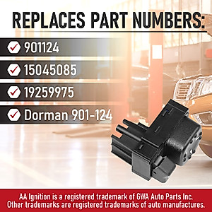 Power Side Mirror Switch - Replaces 15045085, 19259975, 901124 - Fits Chevy Silverado, Suburban, Tahoe, GMC Sierra, Yukon, XL - 2000-2002 Model Years