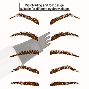 Microblading Eyebrow Pen, 4 Pack Brow Pen Brown, 24 Hours Waterproof Tattoo Pen for Eyebrow, Micro-Fork Tip Brow Pencil, 3D Nature Brow Pen, Eyebrow Pencils